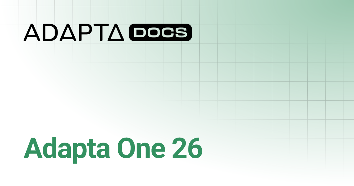 Adapta One 26 | Central de Ajuda | Adapta Docs