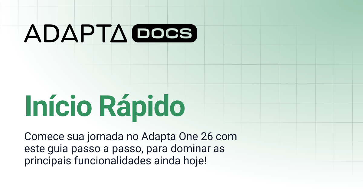 Início Rápido | Adapta Docs