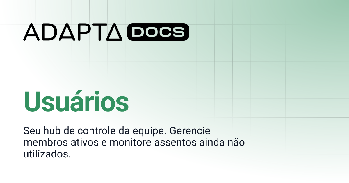 Usuários | Adapta Docs